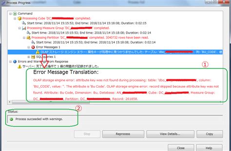 ssas project error while executing cube manually