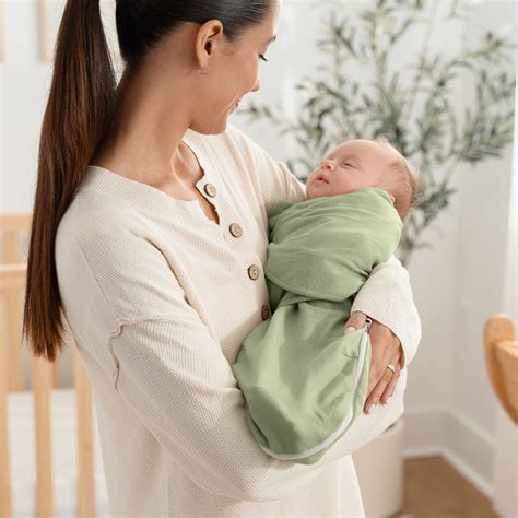 Easy Swaddle Blankets With Zipper In Stone Pacific Blue Sage Comfy Cubs
