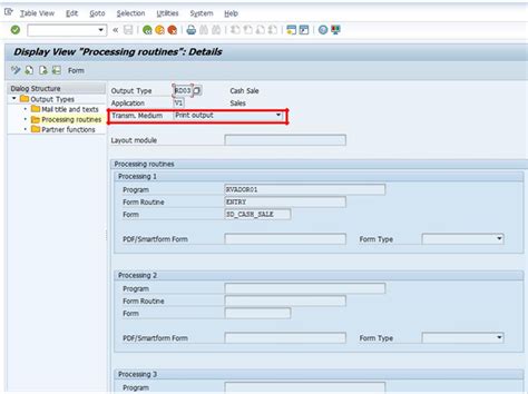 sap abap central panoramic view of output type