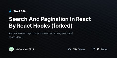Search And Pagination In React By React Hooks Forked Stackblitz