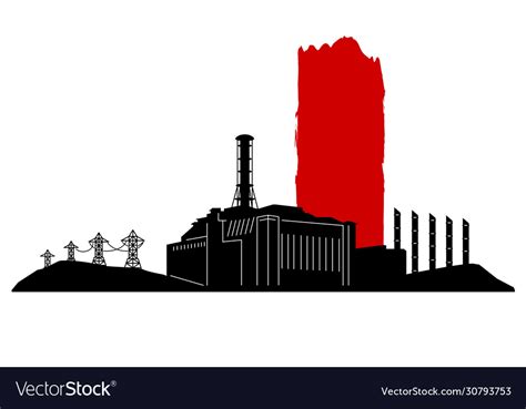 Chernobyl Nuclear Power Plant In Moment Disaster Vector Image