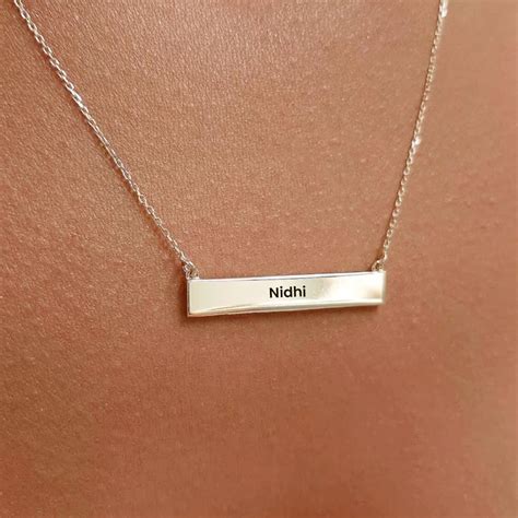 Silver Plated Personalized Engraved Name Necklace 99 Customized Jewellery