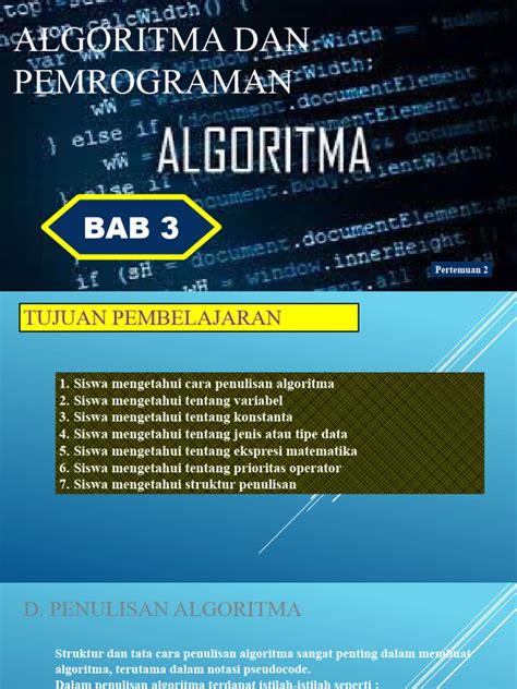 Bab 3 Pertemuan 2 Algoritma Dan Pemrograman 8 3 22 Pdf