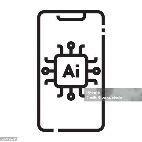 인공 지능 스마트 폰 칩 아이콘 모바일 기술 기호 흰색 배경에 고립 된 흑인과 백인 벡터 그림의 인공 지능 프로세서 0명에 대한 스톡 벡터 아트 및 기타 이미지 Istock
