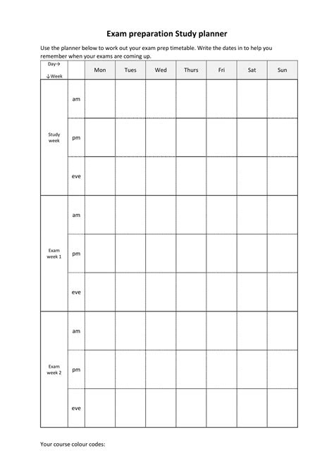 Free Printable Study Plan Templates Word Excel PDF