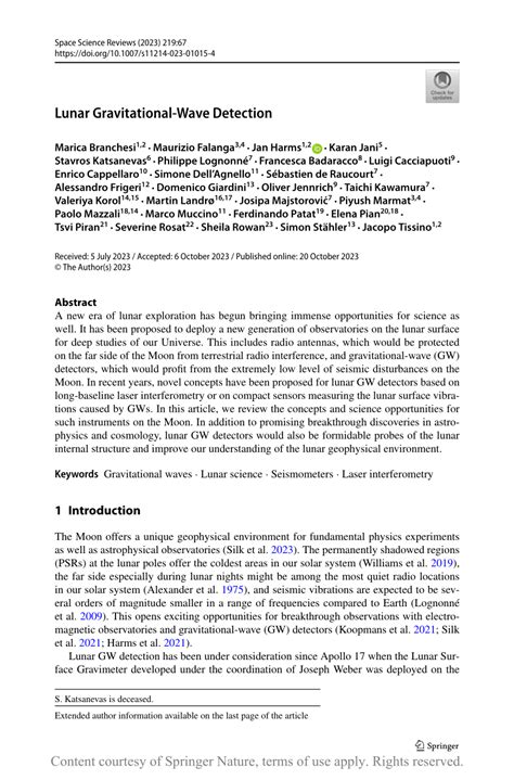 Pdf Lunar Gravitational Wave Detection