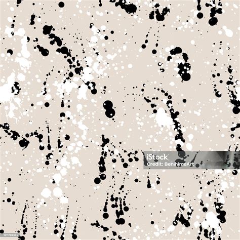 Ink Splatters Texture Seamless Pattern Stock Illustration Download