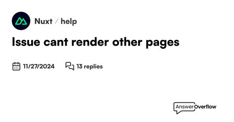Issue Cant Render Other Pages Nuxt