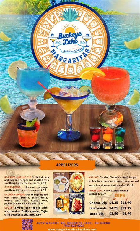 Check Our New Menu With Lots Of Buckeye Lake Margaritas