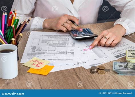 Woman Filing US Tax Form Editorial Stock Image Image Of File