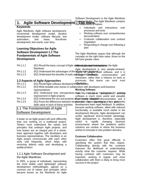 Istqb Ctfl At Syllabus V10 Pdf Scrum Software Development