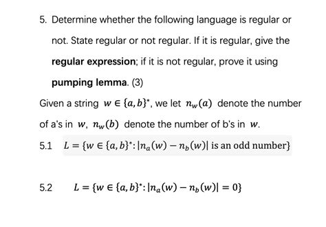 Solved Determine Whether The Following Language Is Chegg