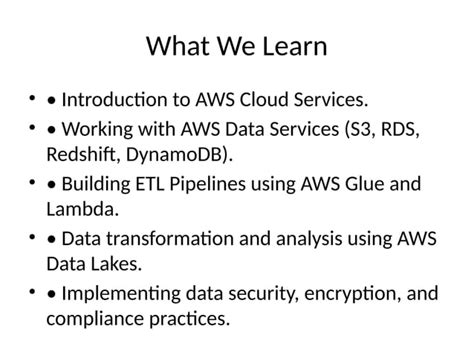 aws data engineering virtual internship presentation pptx