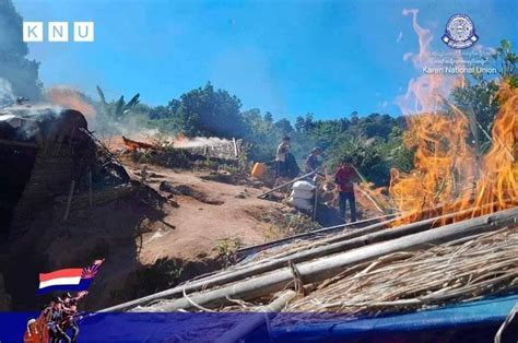 ထန်းတပင်က တပ်စခန်း ၂ ခုကို စစ်တပ်က စွန့်ခွာထွက်ပြေးသွားလို့ Knla က မီးရ
