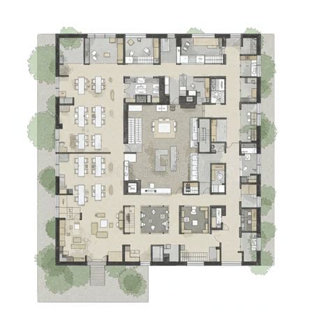 Architectural Floor Plan Featuring A Large Rectangular Layout The