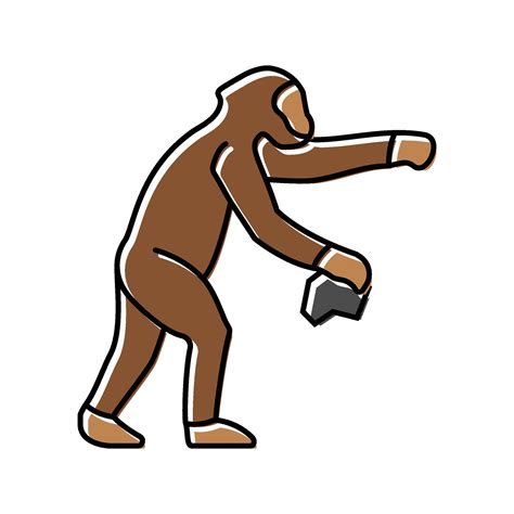 Australopithecus Human Evolution Color Icon Vector Illustration