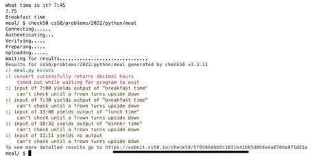 Cs50 Hi Guys Im Working With Meal Time A Problem In Week 1 Of