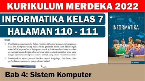 Soal And Kunci Jawaban Mata Pelajaran Informatika Kelas 8 Smp Halaman 110
