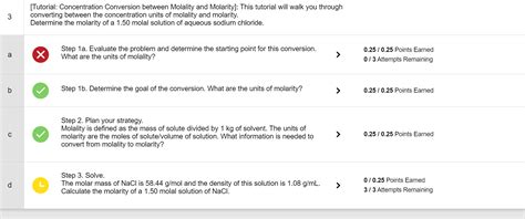 Solved [tutorial Concentration Conversion Between Molality