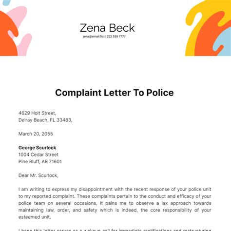 Free Complaint Letter Templates And Examples Edit Online And Download