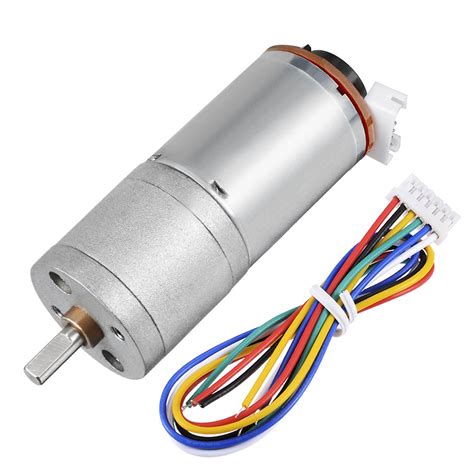 Uxcell Gear Motor With Encoder DC V RPM Gear Ratio D Shaft Metal Encoder Gear Motor