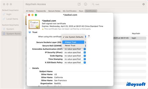how to trust a certificate on mac root website self signed