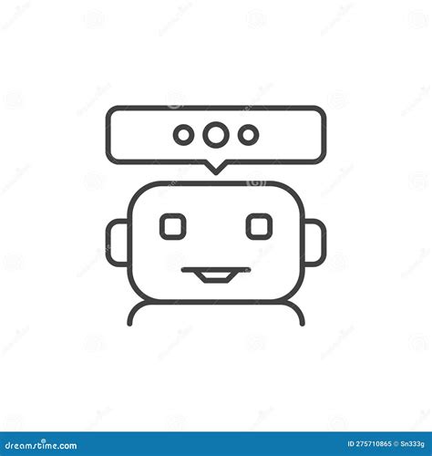 cute chatbot vector online chat conversation concept line icon stock