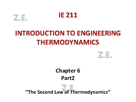 Z E Ie 211 Introduction To Engineering Thermodynamics