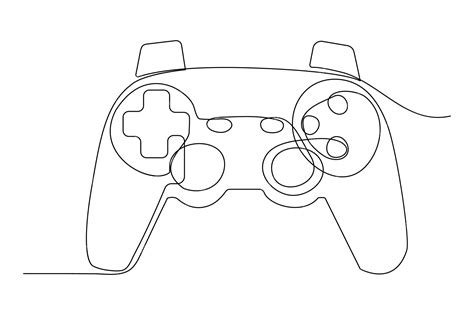 Premium Vector Continuous One Line Drawing Of Game Stick Joystick Gaming Controller Outline
