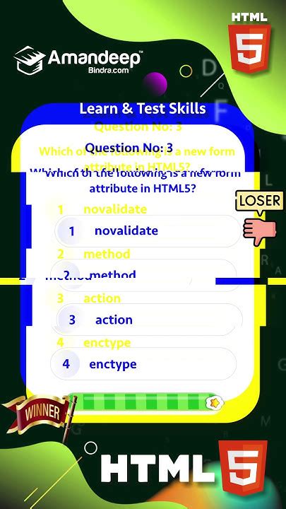 Html5 Quiz Learn And Test Skills Css Html Js Youtube
