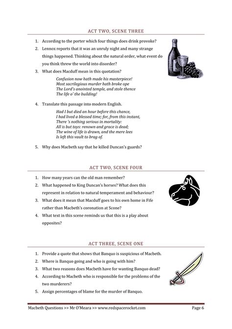Macbeth Comprehension Questions Docx