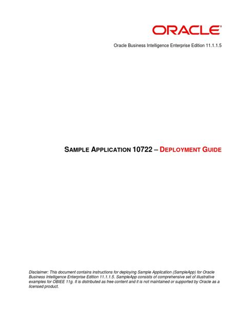 Sample Deployment Obiee Deployment Pdf Oracle Database Databases
