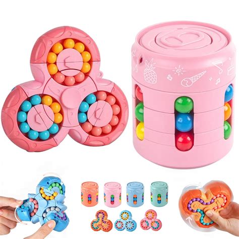 Lei 2 In 1 Magic Bean Gyro Magic Cube And Fidget Spinner Magic Bean Puzzle Rotating Magic