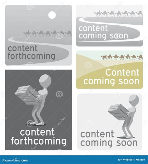 Icons For Placing On A Web Page Not Containing Content Stock Vector