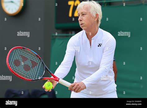 Martina Navratilova In The The Wimbledon Invitation Mixed Doubles Round Round Robin Event At