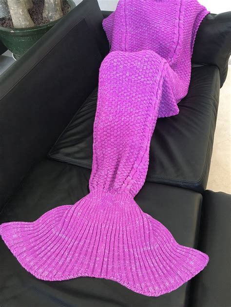 Solid Color Warmth Wool Knitted Mermaid Tail Design Blanket Mermaid