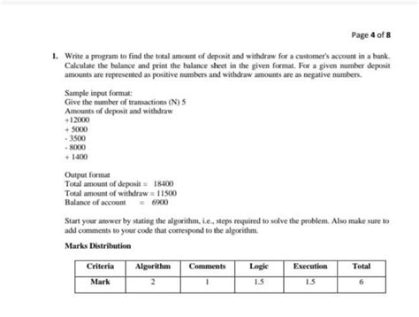 Page 4 Of 8 Write A Program To Find The Total Amount Chegg Com