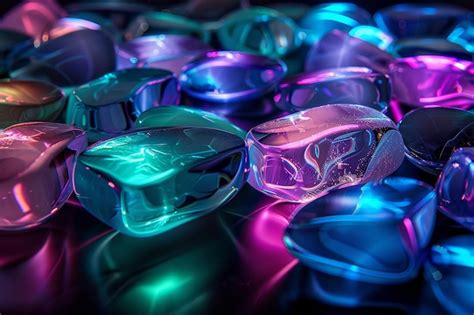 Premium Photo Glowing Glass Objects Closeup