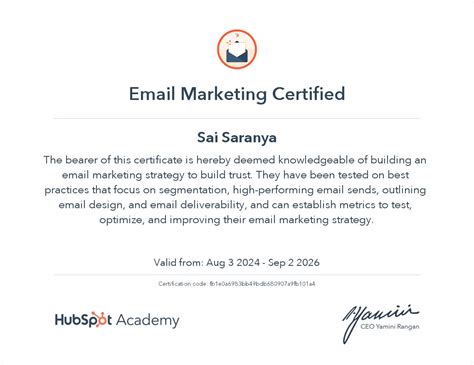 Sai Saranya On Linkedin Emailmarketing Hubspotacademy Digitalmarketing Professionalgrowth