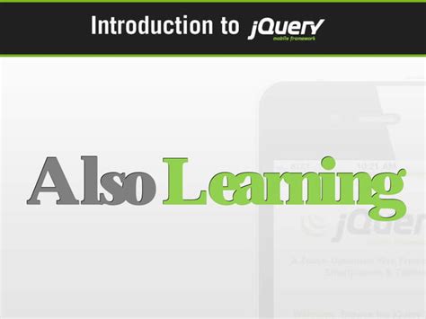 Introduction To Jquery Mobile Ppt