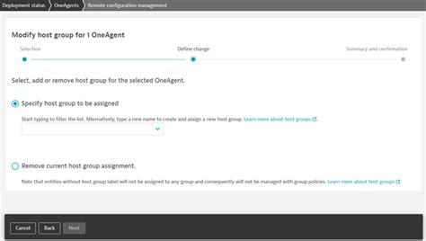 Modify Host Group Through Remote Configuration Management Dynatrace