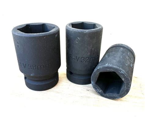 3pc Deep Impact Socket 41mm 38mm And 32mm 1 Square Drive 6 Point Metric Sockets Econosuperstore