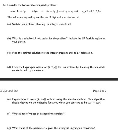Solved Consider The Two Variable Knapsack Problem Chegg