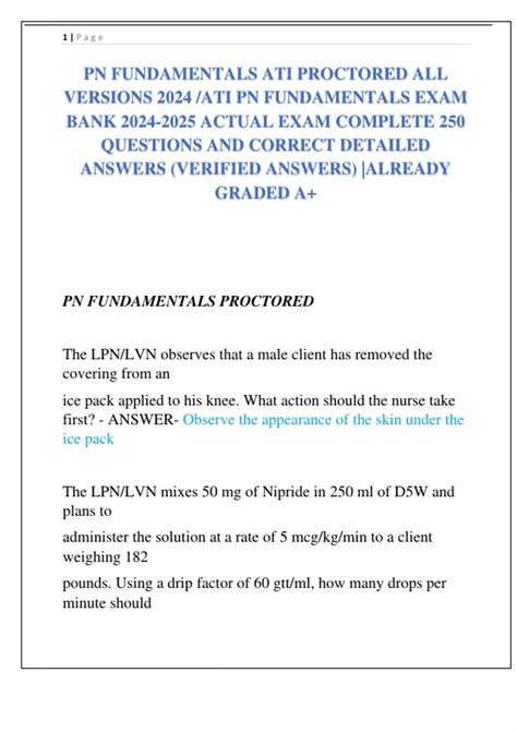 pn fundamentals ati proctored all versions 2024 ati pn fundamentals