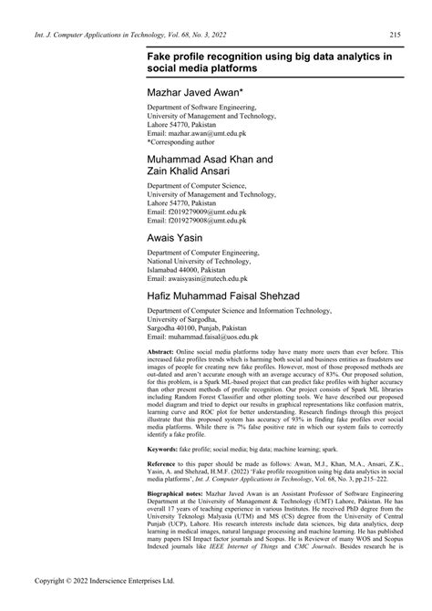 Pdf Fake Profile Recognition Using Big Data Analytics In Social Media Platforms