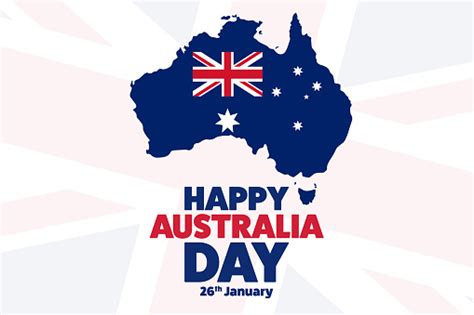 해피 오스트레일리아의 날 1월 26일 휴일 개념 배경 배너 카드 텍스트 비문이있는 포스터용 템플릿 벡터 Eps10 그림입니다 Australia Day에 대한 스톡 벡터 아트