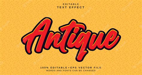 premium vector editable text style effect antique text style theme