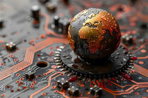 Global Connectivity Earth Globe On Circuit Board With Technology And Innovation Theme