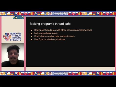 Free Video Tackling Thread Safety In Python From EuroPython Conference Class Central