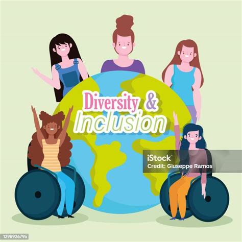 다양한 현대 소녀와 휠체어에 앉아있는 장애인 소녀 포함 휠체어에 대한 스톡 벡터 아트 및 기타 이미지 휠체어 건강관리와 의술 공동체 Istock